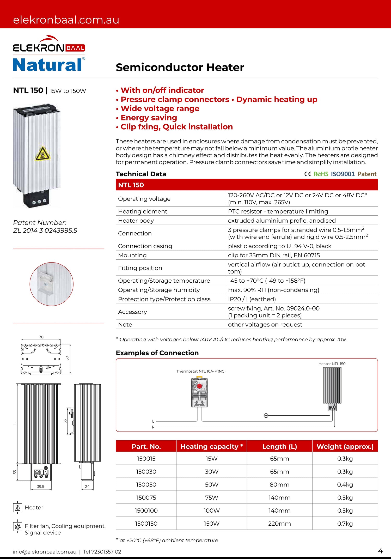 Heaters 120-260V AC/DC – Elekron Baal
