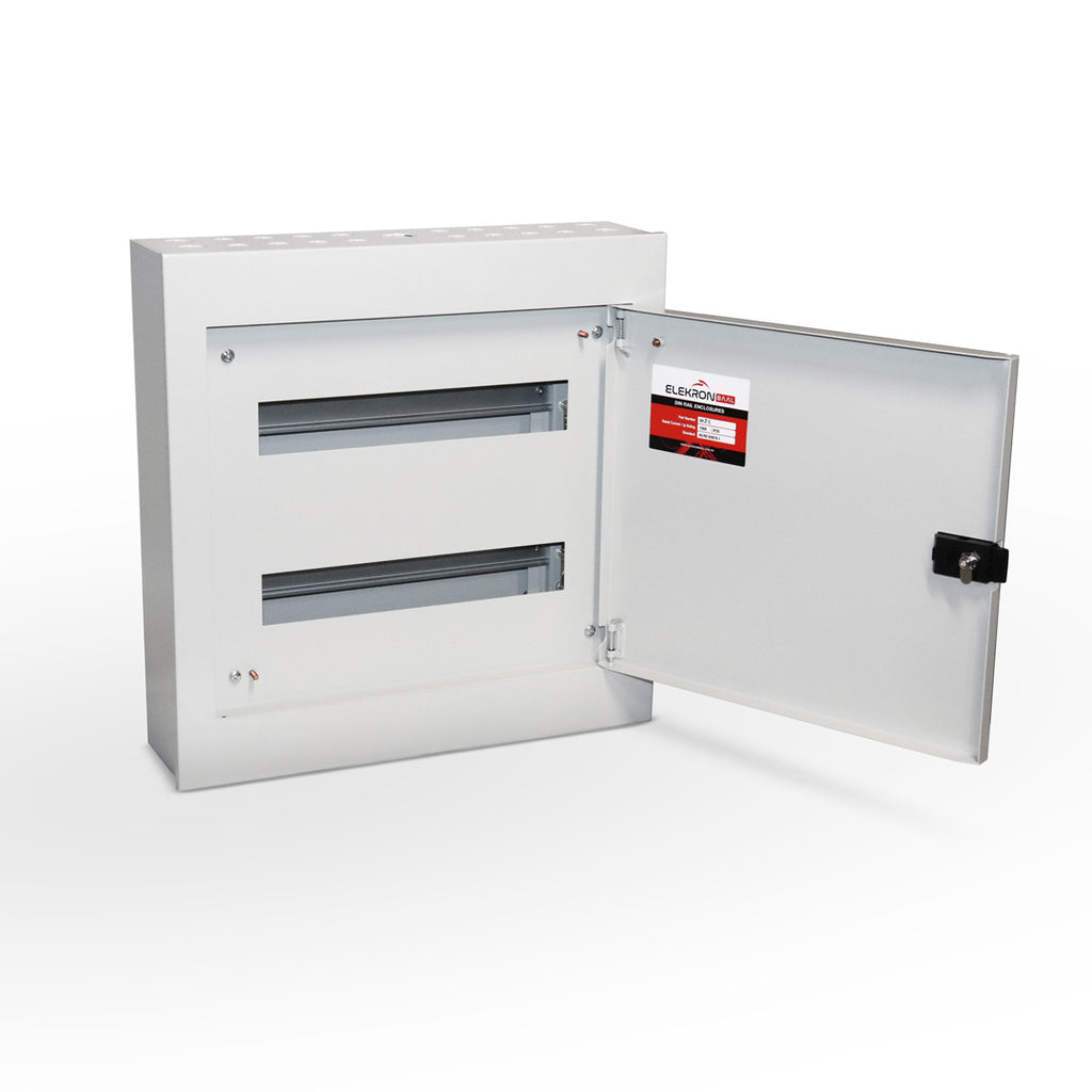 Din rail Enclosure 2x16 Pole- Surface Mount – Elekron Baal