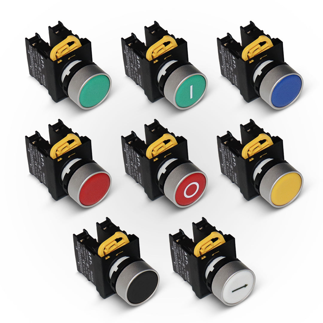 22mm Momentary Flat Head Pushbuttons – Elekron Baal